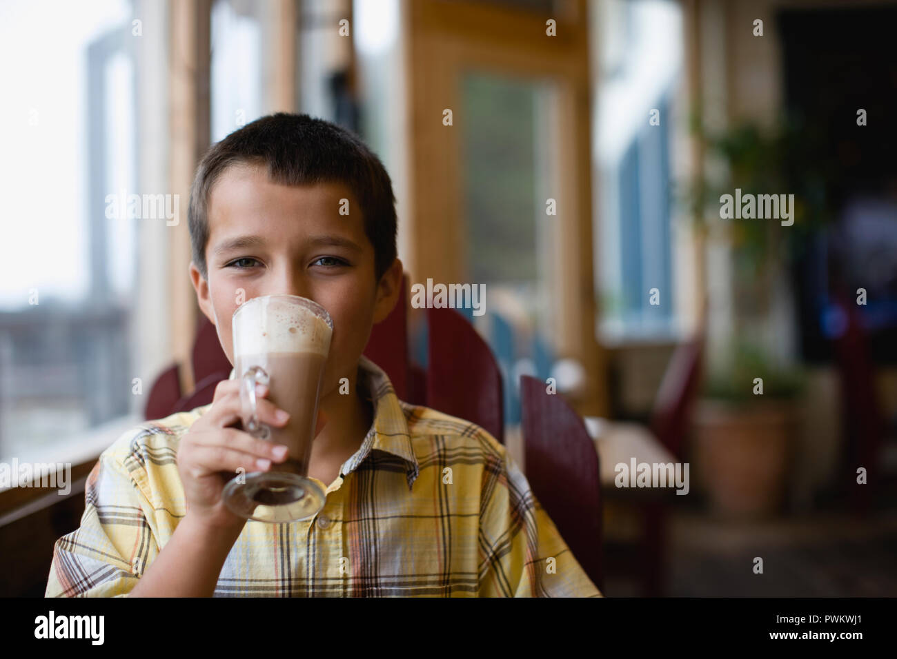 A boy child kid drinking a milkshake hi-res stock photography and ...