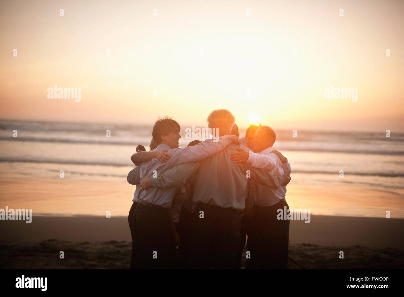 Back view group males hi-res stock photography and images - Alamy