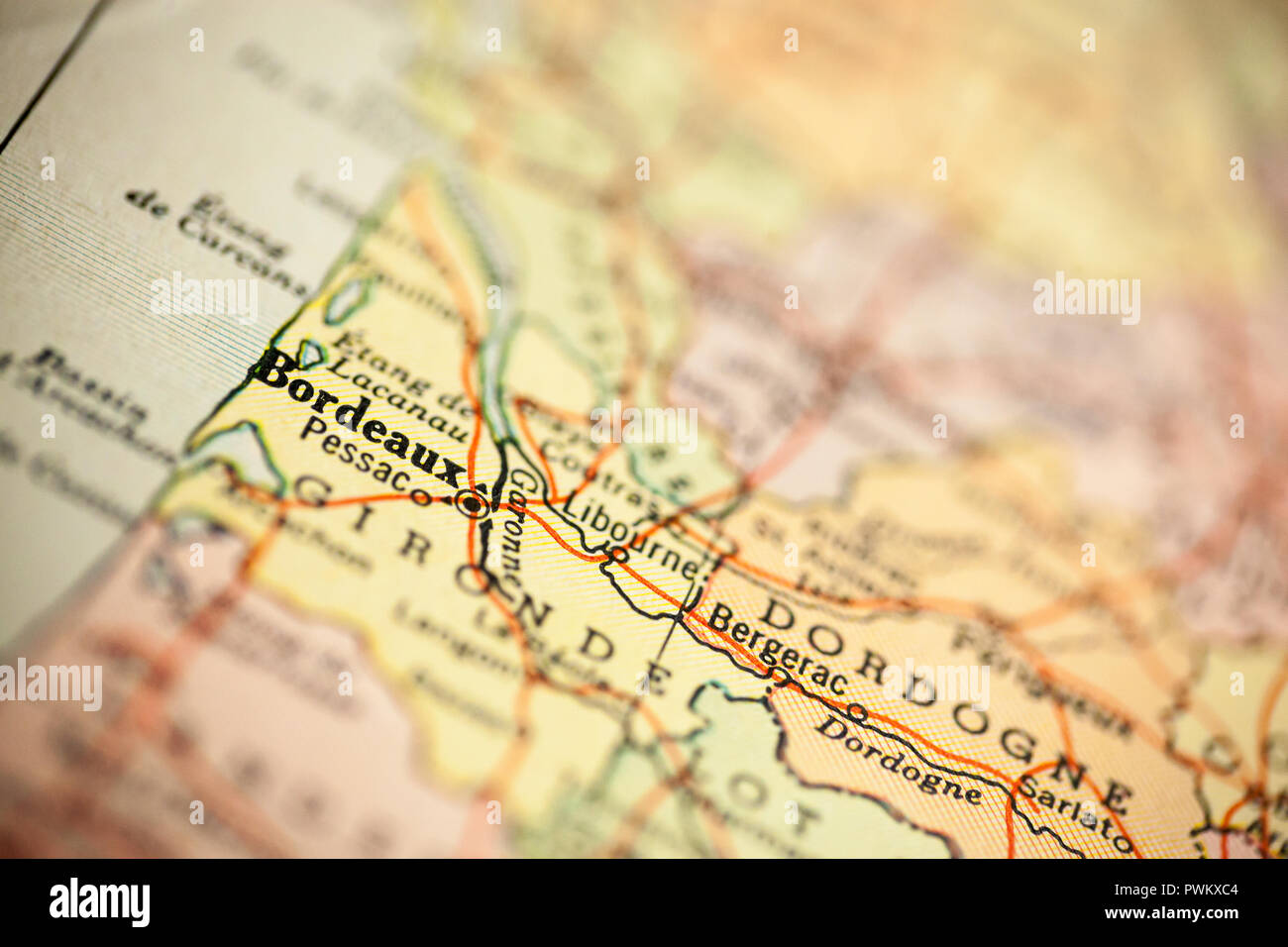 Map of bordeaux france hi-res stock photography and images - Alamy