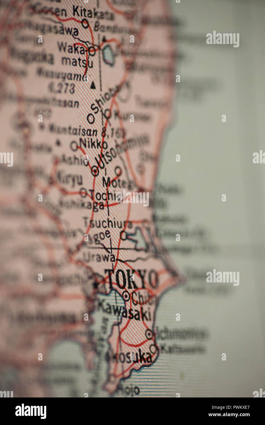 Tokyo on the world map hi-res stock photography and images - Alamy