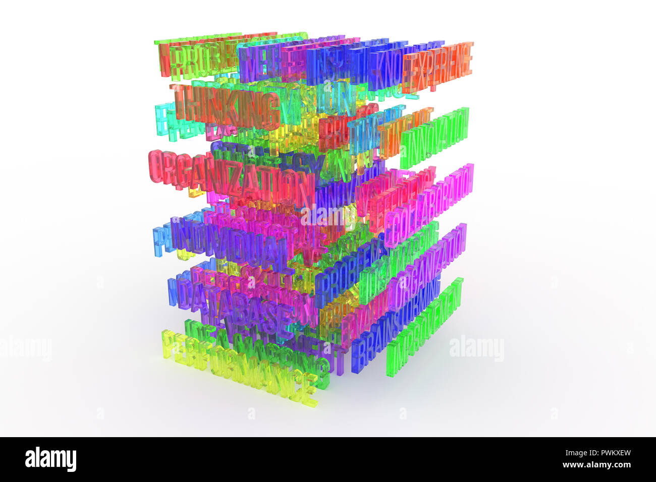 Improvement, business conceptual colorful 3D rendered words. CGI ...