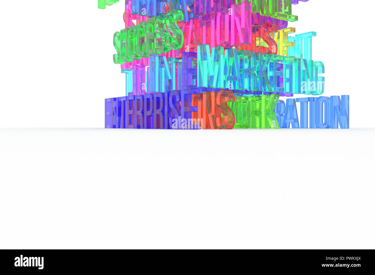 Enterprise, business conceptual colorful 3D rendered words. CGI ...