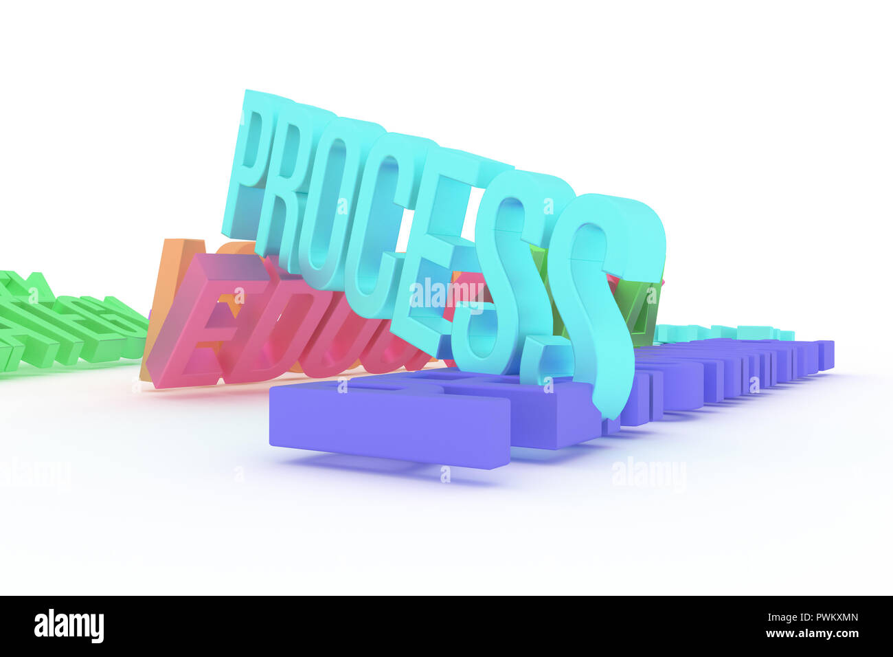 Process, business conceptual colorful 3D rendered words. Good for web ...