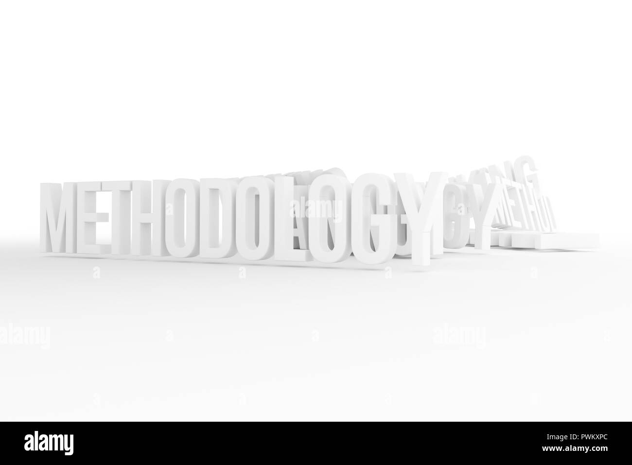 Methodology, business conceptual gray or black and white B&W 3D ...