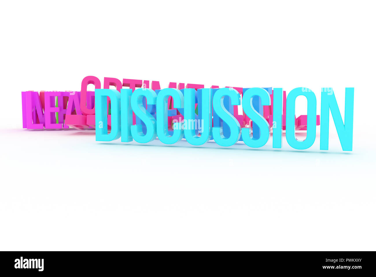 Discussion, business conceptual colorful 3D rendered words. Good for ...