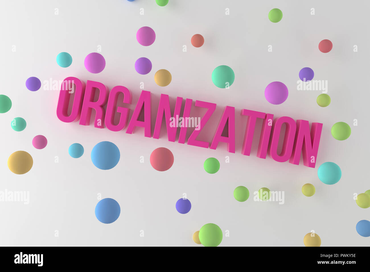 Organization, business conceptual colorful 3D rendered words. CGI ...