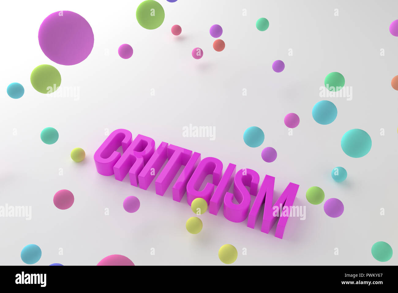 Criticism, business conceptual colorful 3D rendered words ...