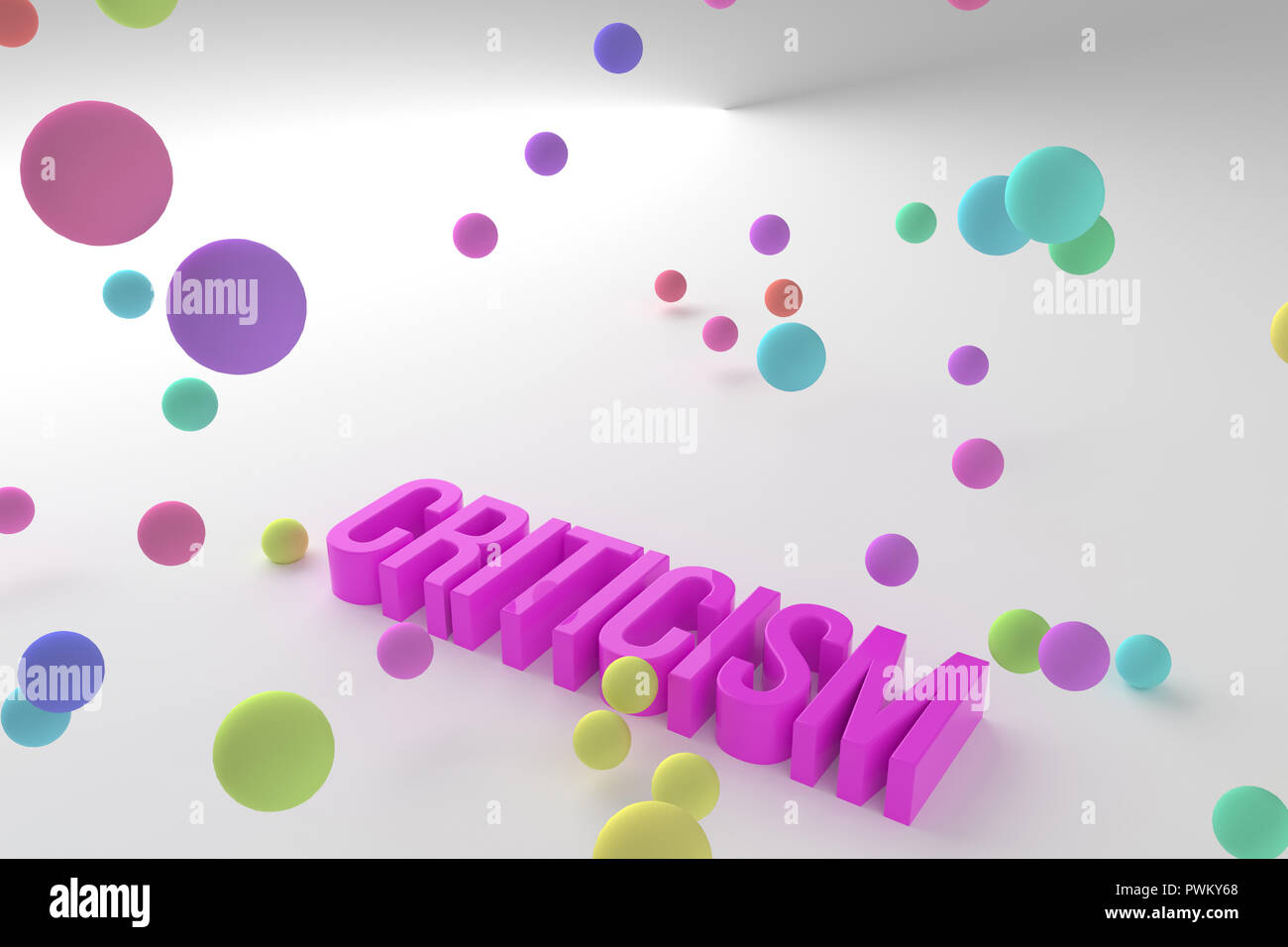 Criticism, business conceptual colorful 3D rendered words. Decorative ...
