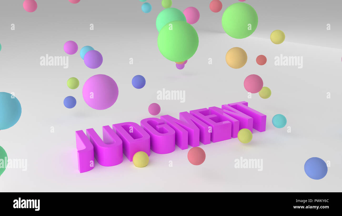 Judgment, business conceptual colorful 3D rendered words. Good for web ...