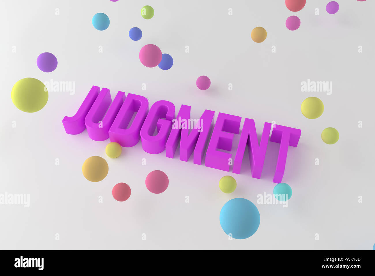 Judgment, business conceptual colorful 3D rendered words. Good for web ...