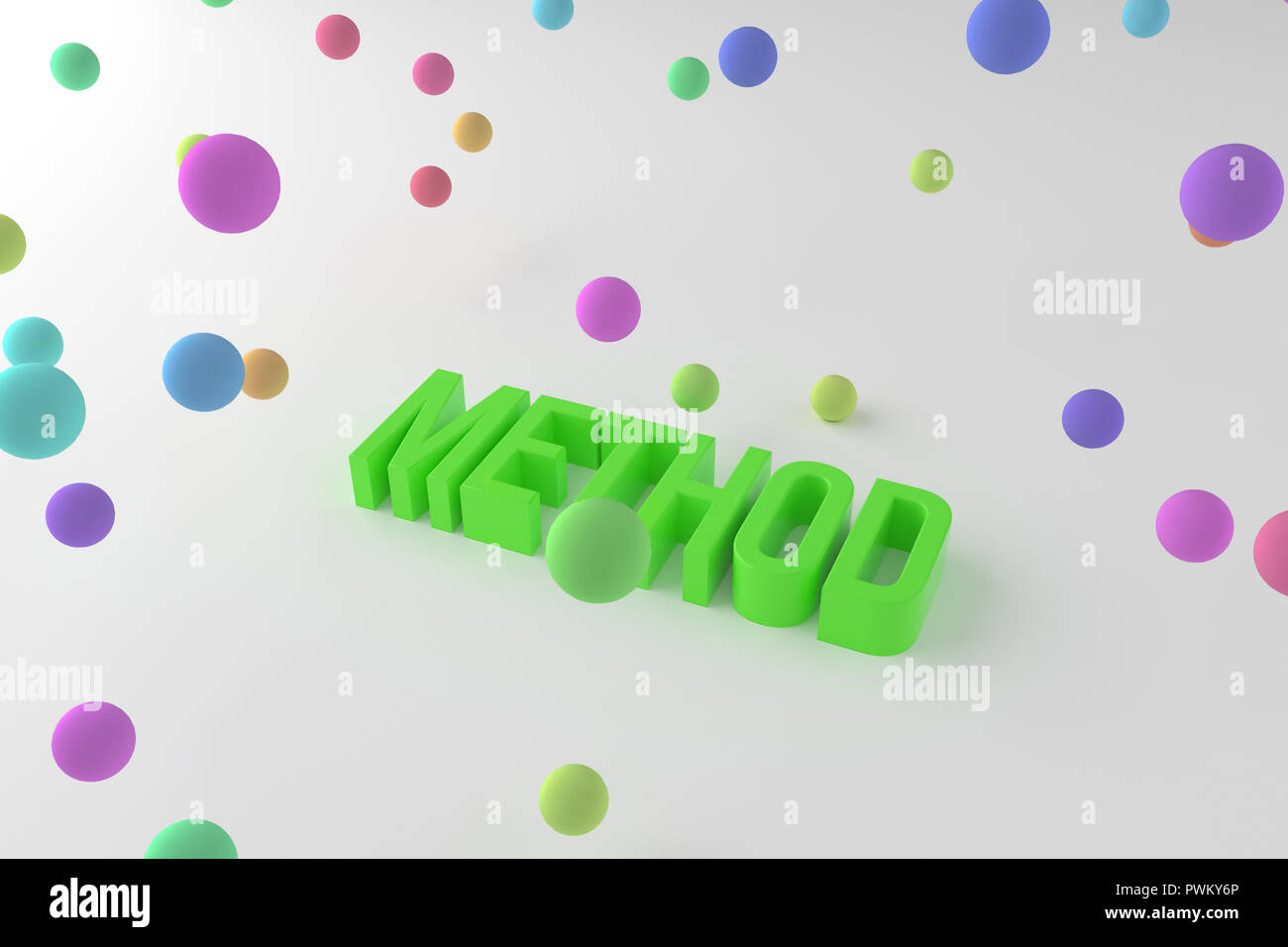 Method, business conceptual colorful 3D rendered words. Illustrations ...