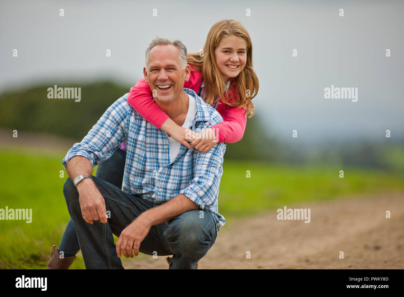 Portrait of a smiling father and daughter Stock Photo - Alamy
