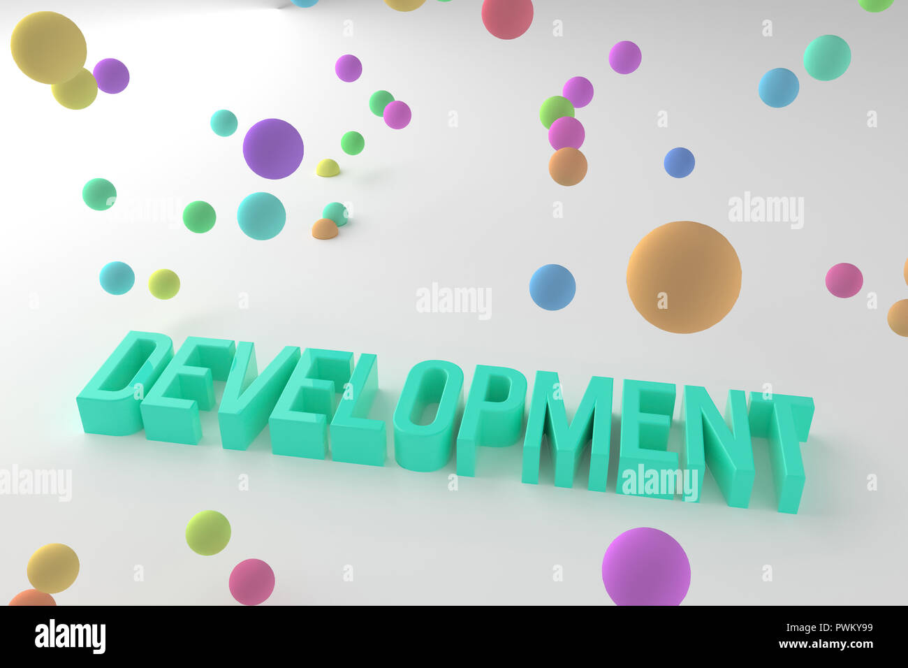 Development, business conceptual colorful 3D rendered words. Good for ...