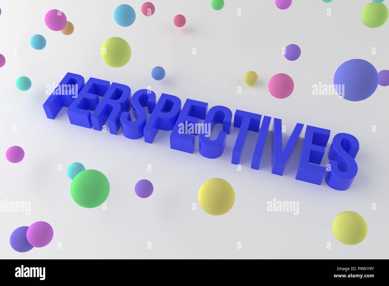 Perspectives, business conceptual colorful 3D rendered words. CGI ...