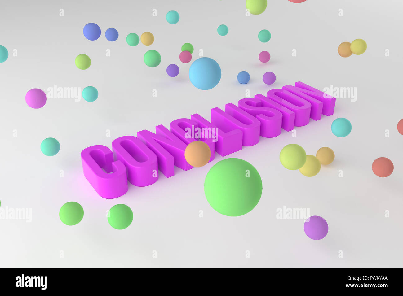 Conclusion, business conceptual colorful 3D rendered words ...