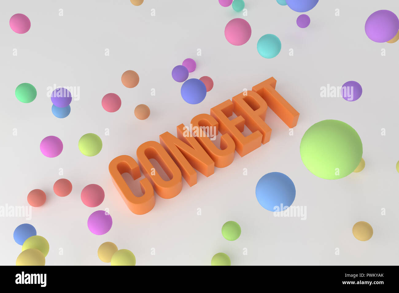 Concept, business conceptual colorful 3D rendered words. Decorative ...