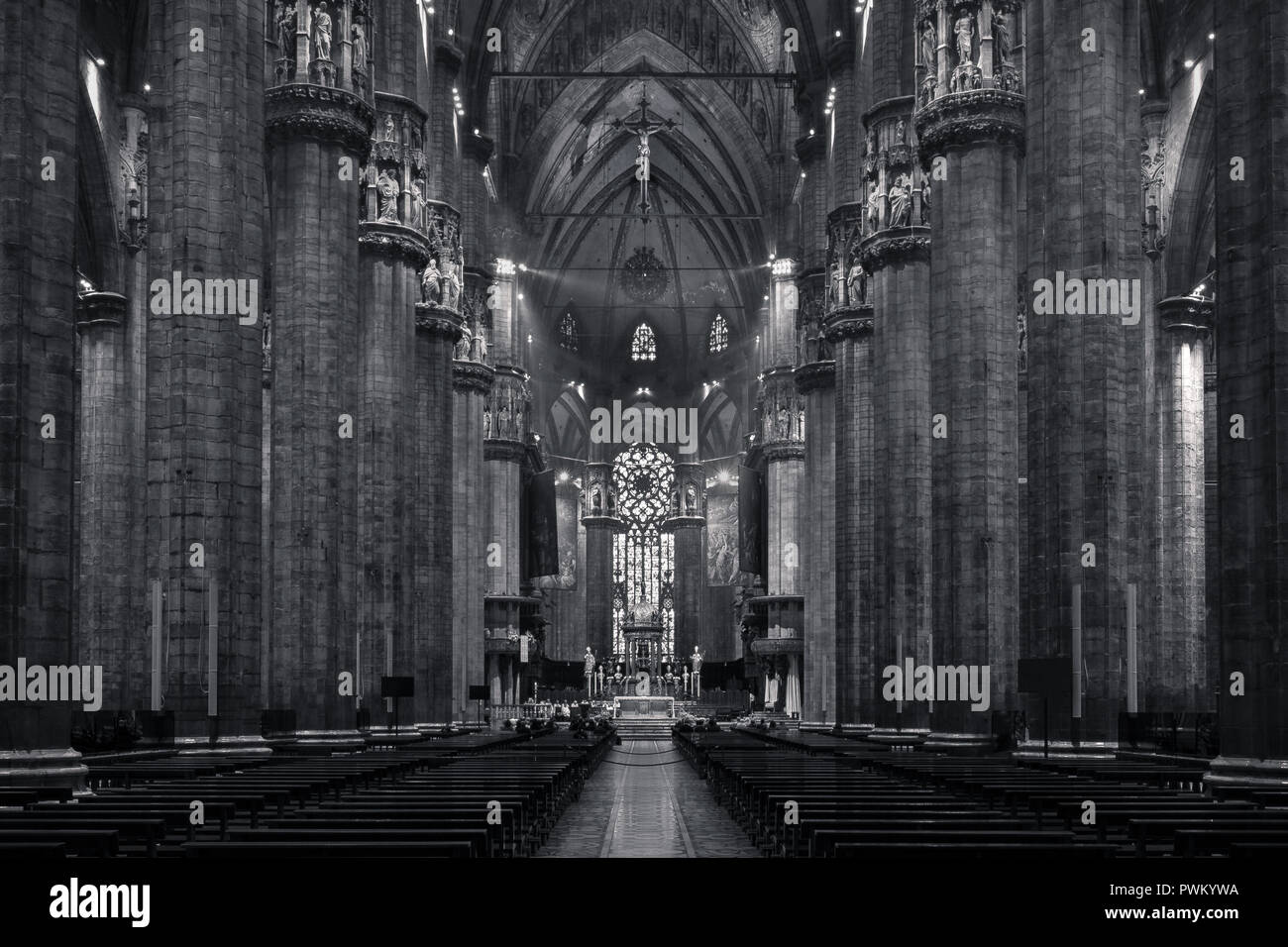 Milan cathedral columns hi-res stock photography and images - Alamy
