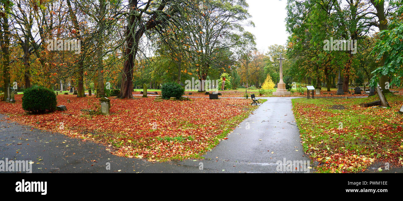 Linthorpe Communal Cemetery in Autumn, Middlesbrough Stock Photo - Alamy