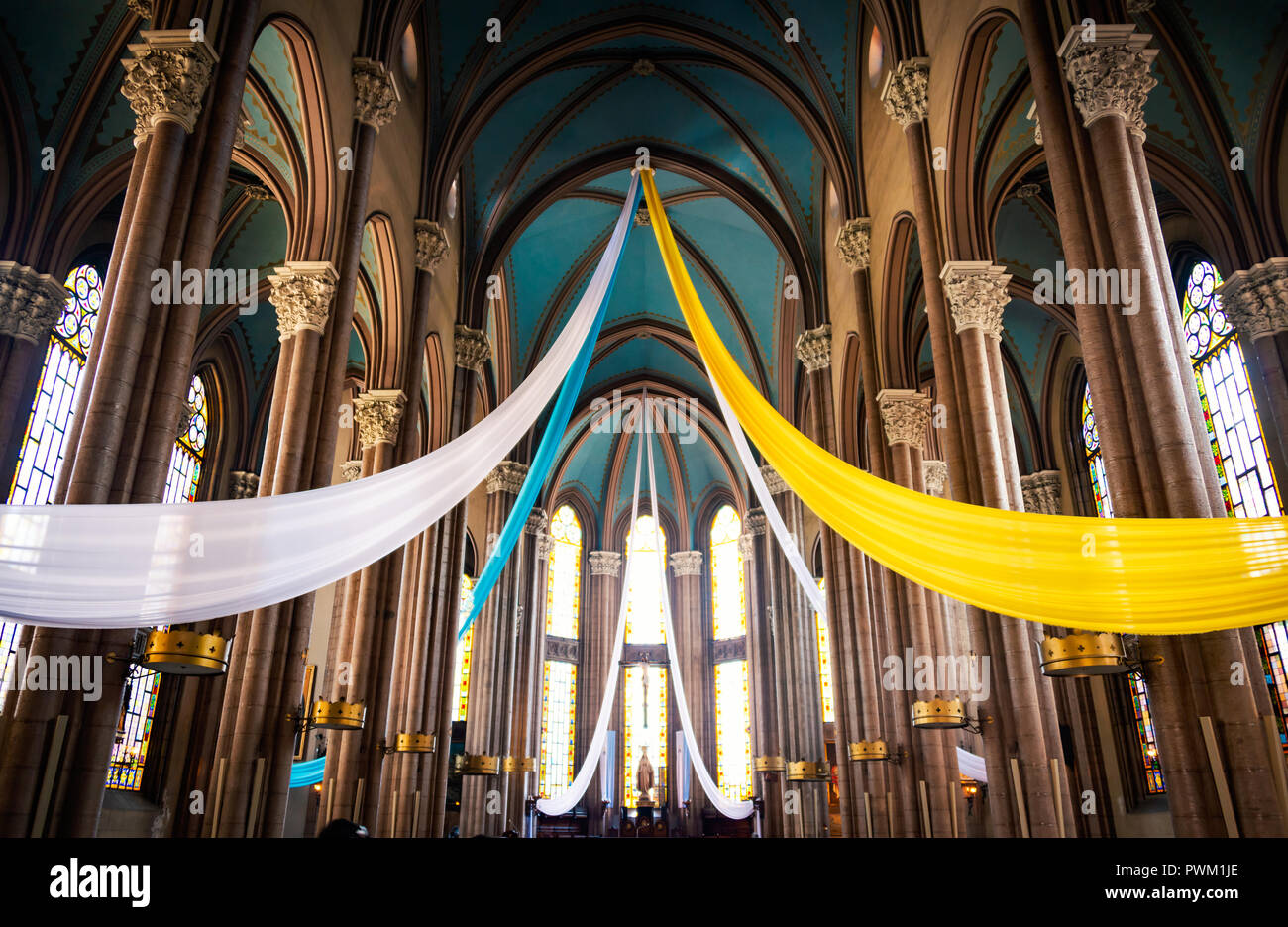 Interior of old church in Istanbul, Turkey. Beautiful interior with ...