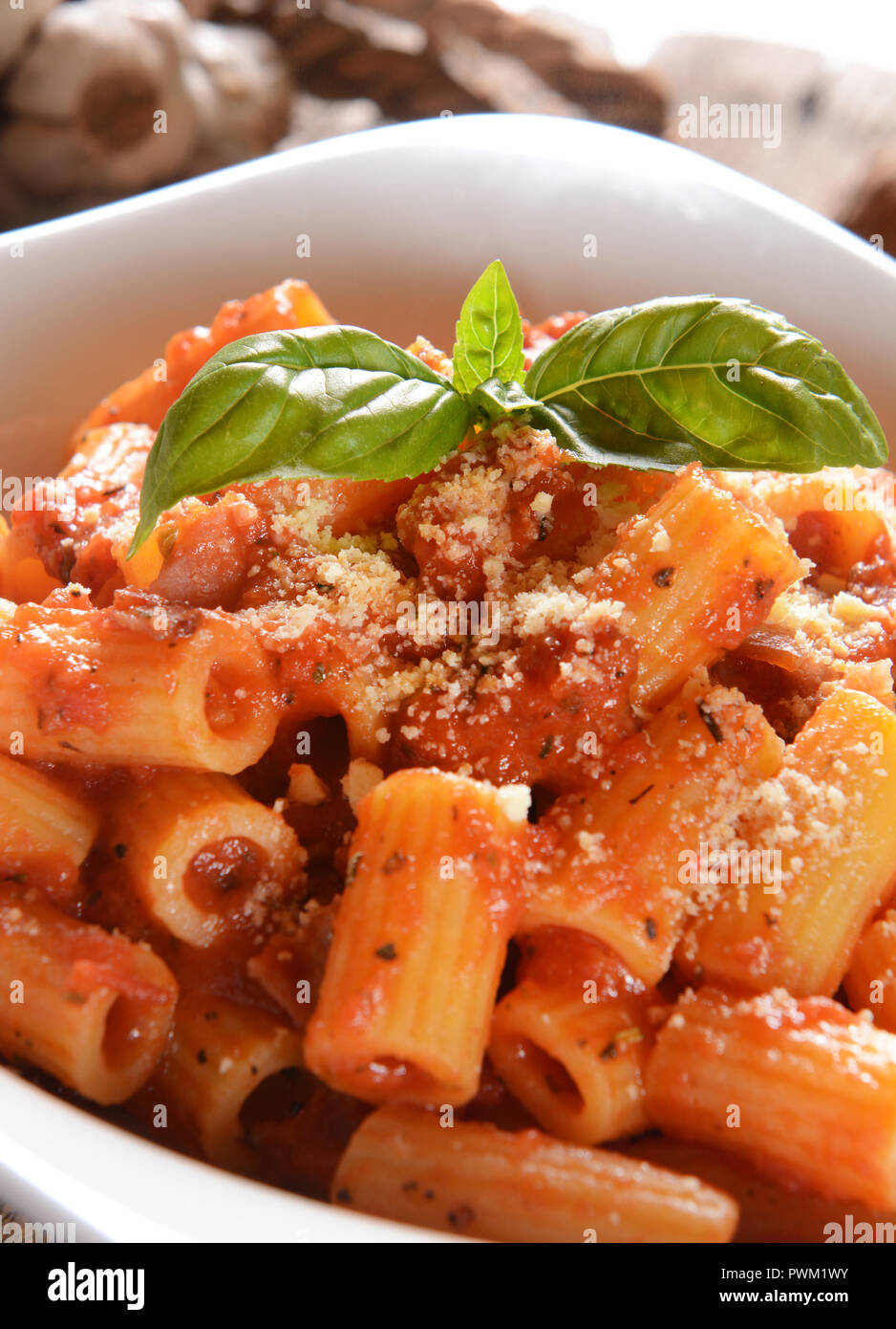 Penne pasta in tomato sauce Stock Photo - Alamy