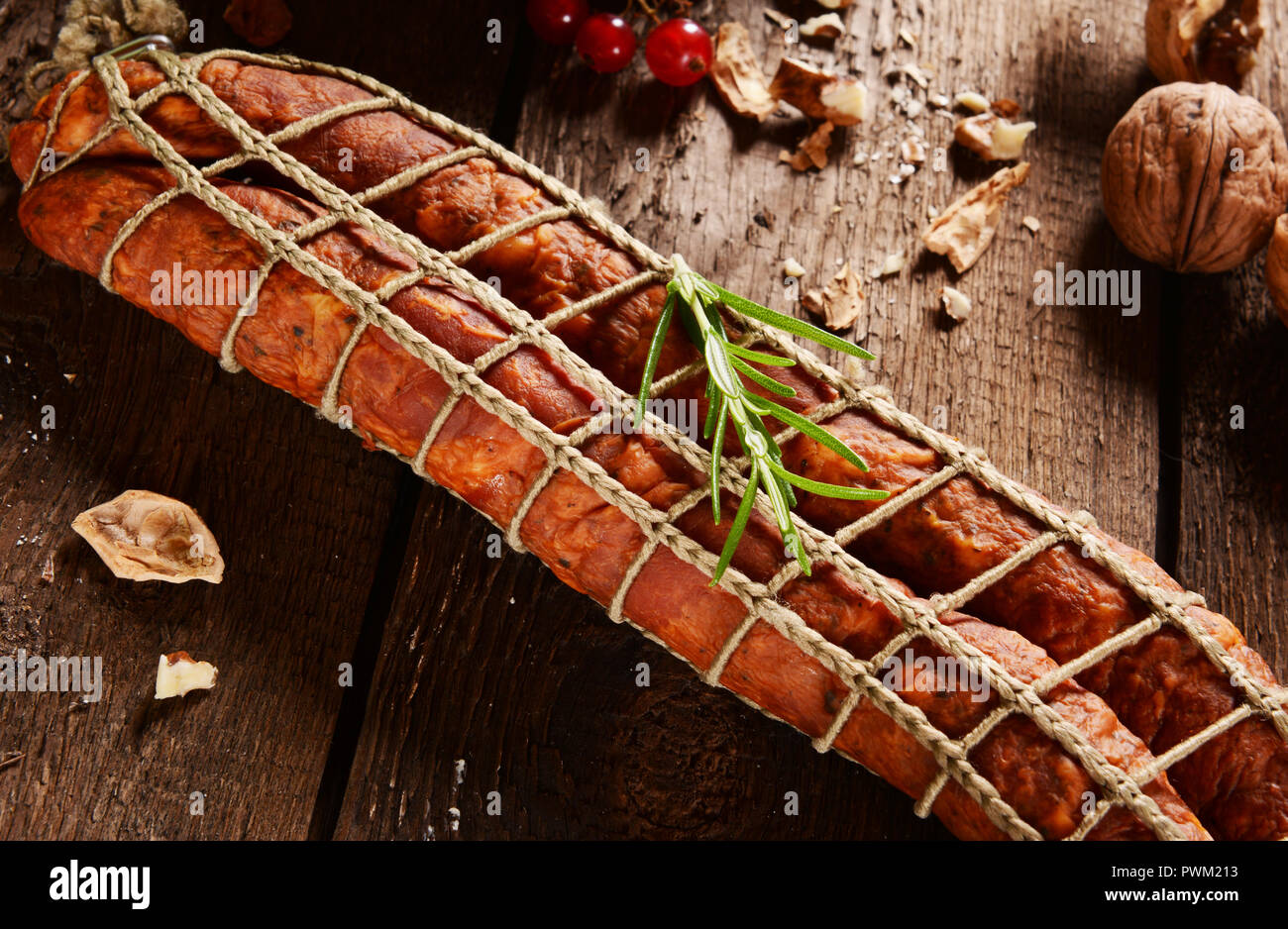 Homemade traditional sausage Stock Photo - Alamy