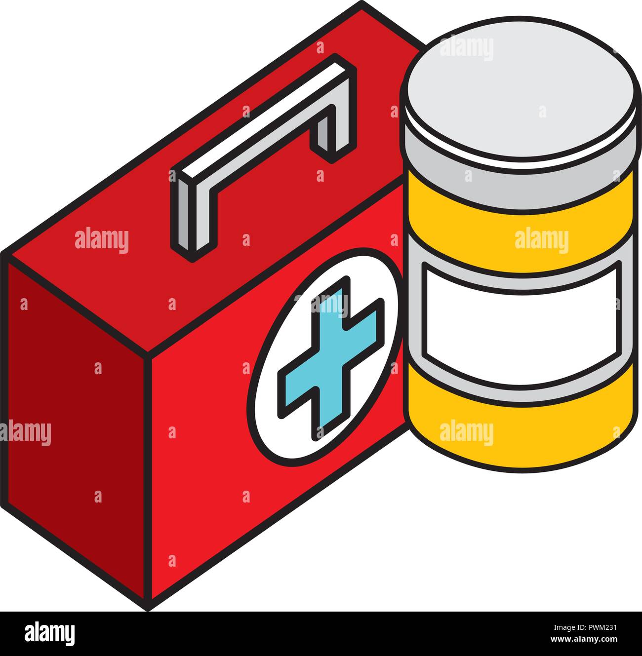 Pill bottle safety Stock Vector Images - Alamy