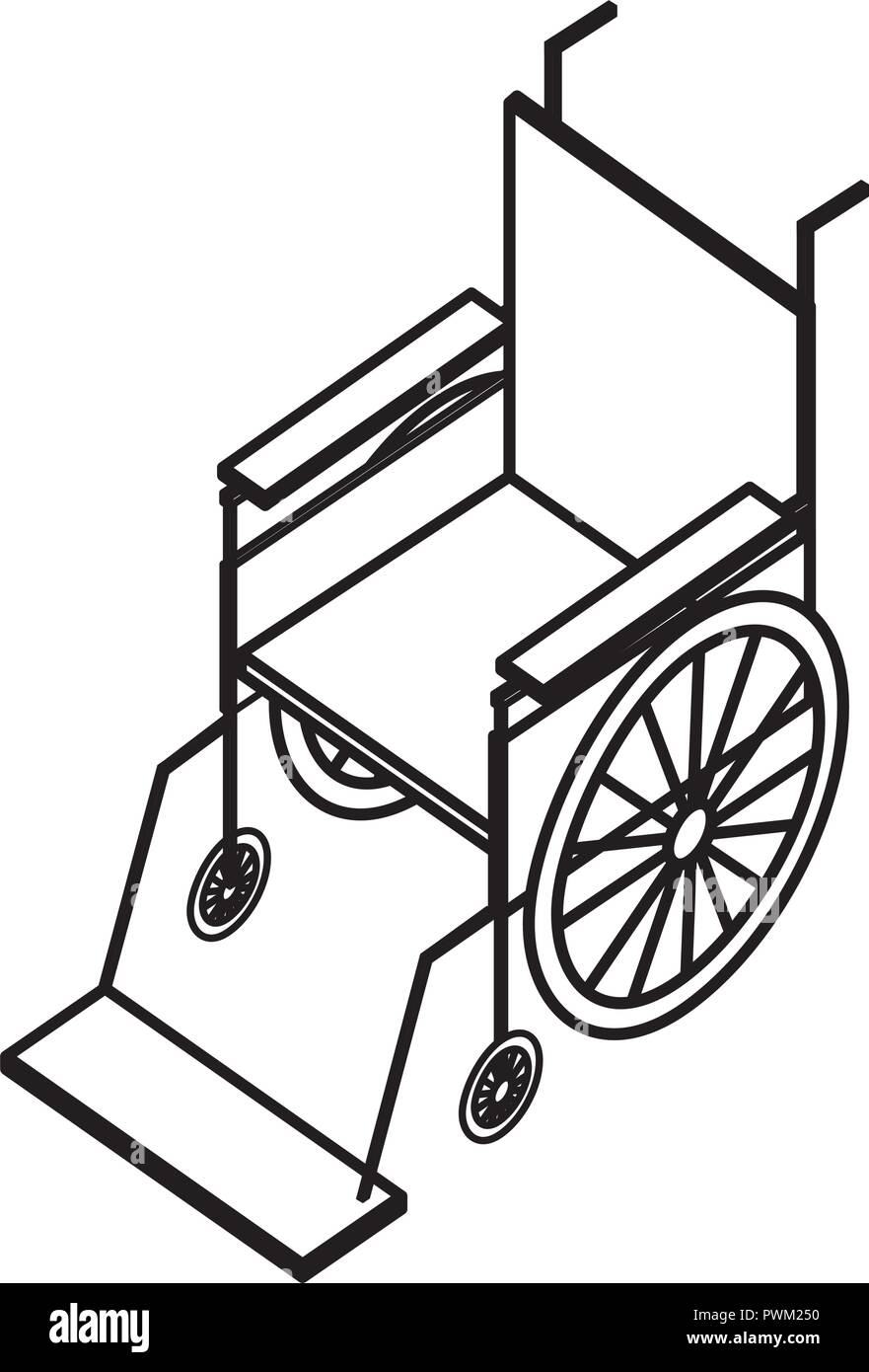 Empty wheelchair Stock Vector Images - Alamy