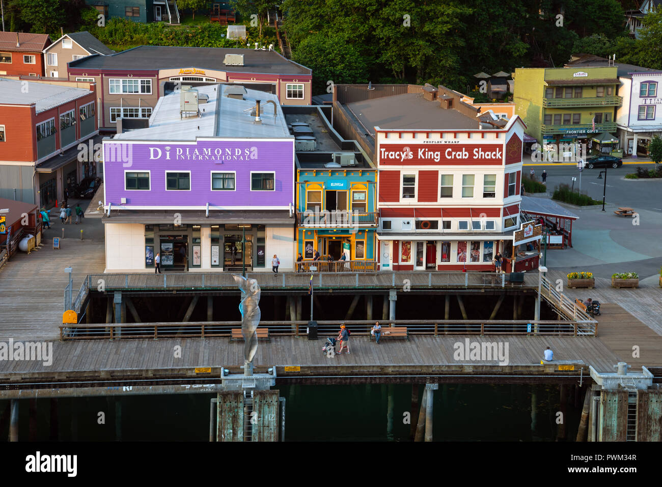 Coastal part of the city Juneau, capital city of Alaska, USA Stock ...