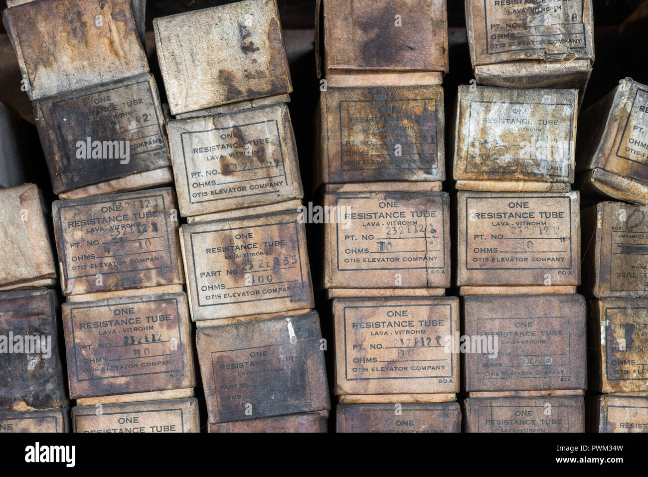 Vintage Otis elevator machinery Stock Photo - Alamy