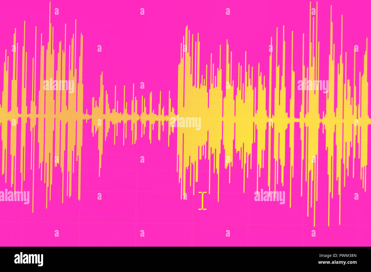 Audio sound wave studio editing computer program screen showings sounds ...