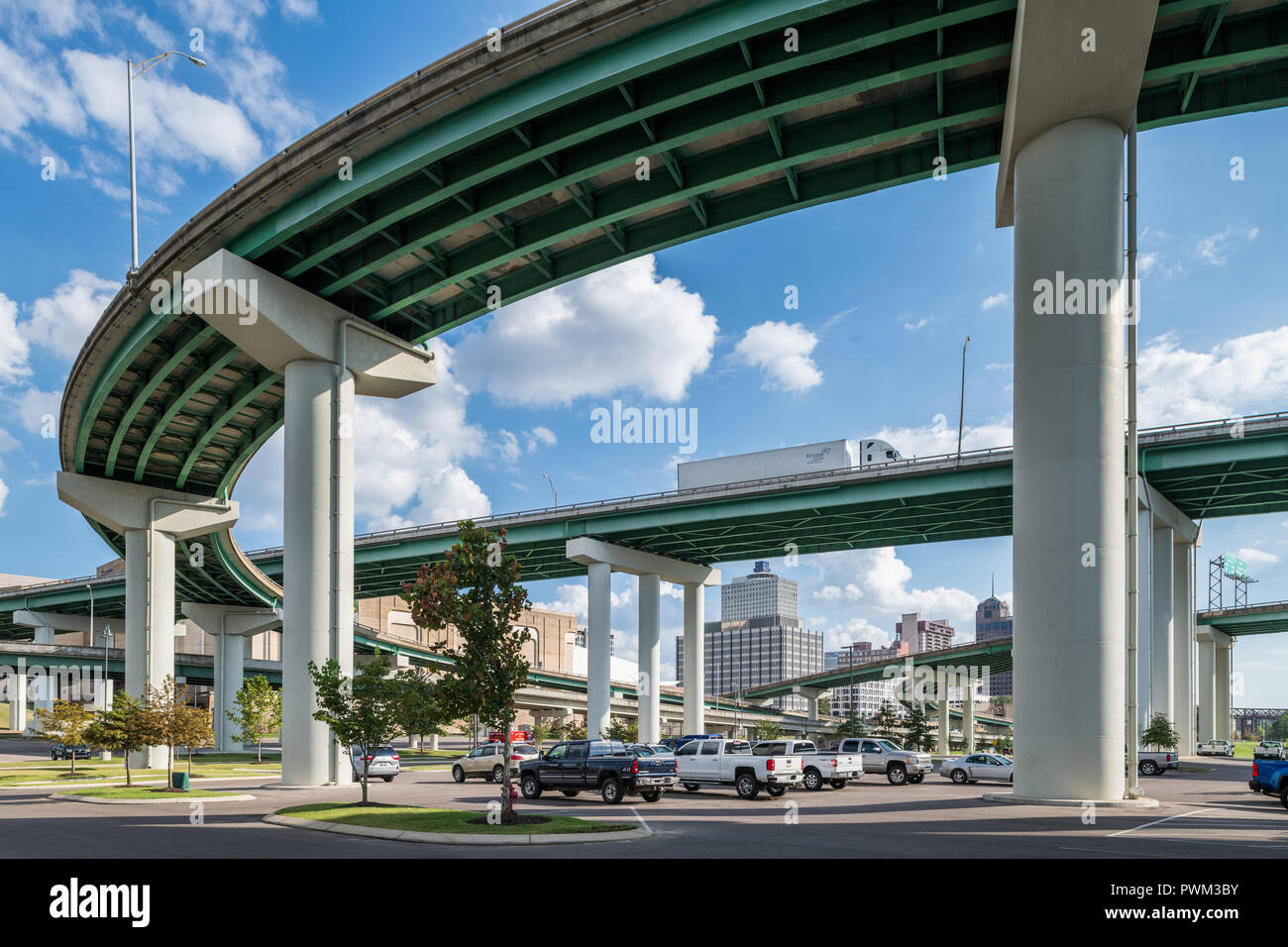 Flyover interchange for Interstate 40 for the Hernando Se Doto Bridge ...