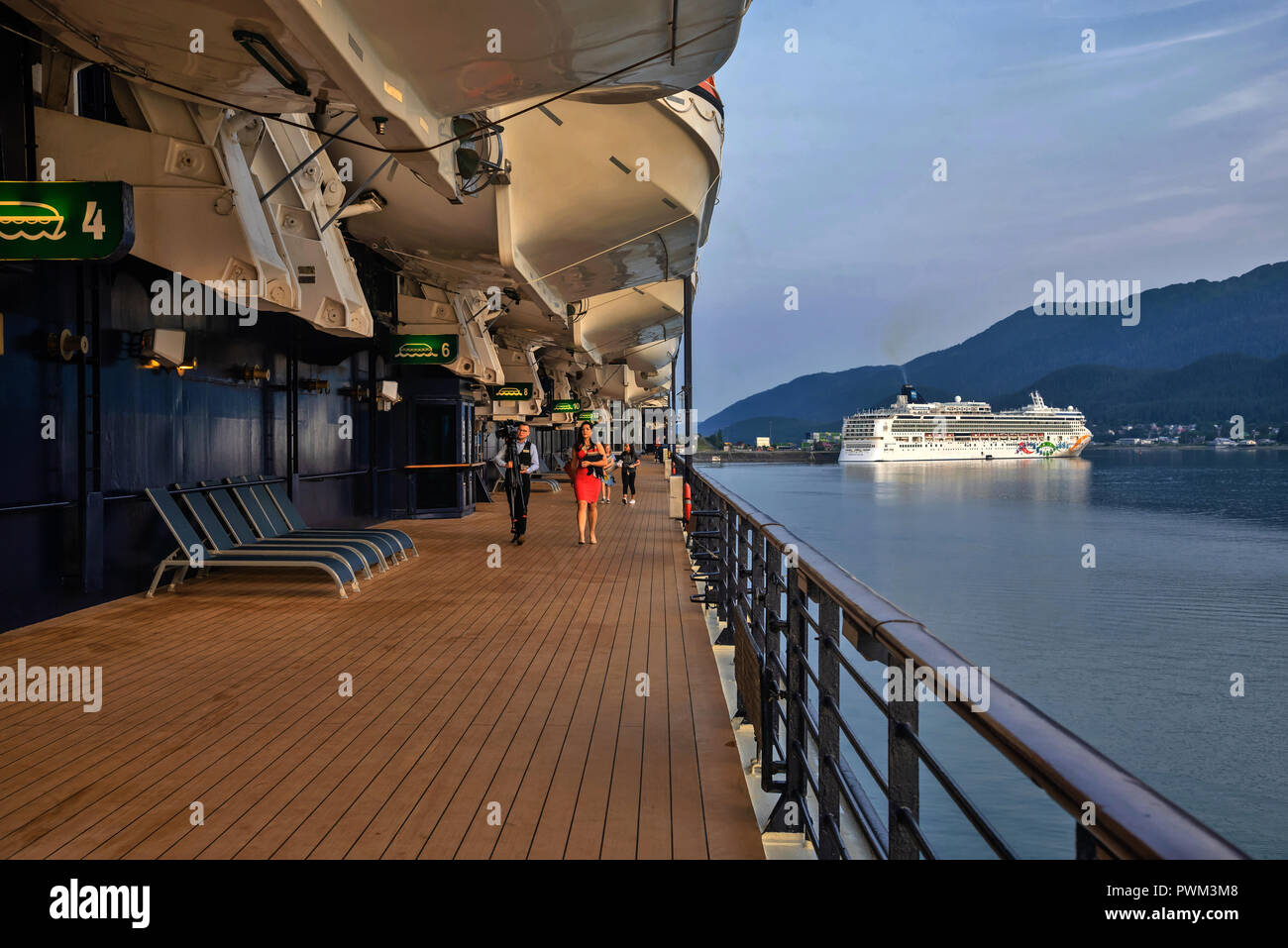 View from Cruise ship on Juneau harbor, Juneau, Alaska ,USA Stock Photo ...