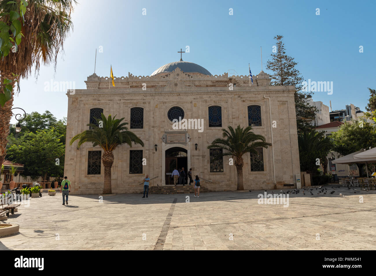 The Cathedral of Saint Titus, the patron Saint of Heraklion, Crete is ...
