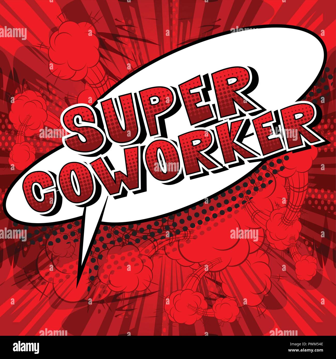 Super Coworker - Vector illustrated comic book style phrase Stock ...