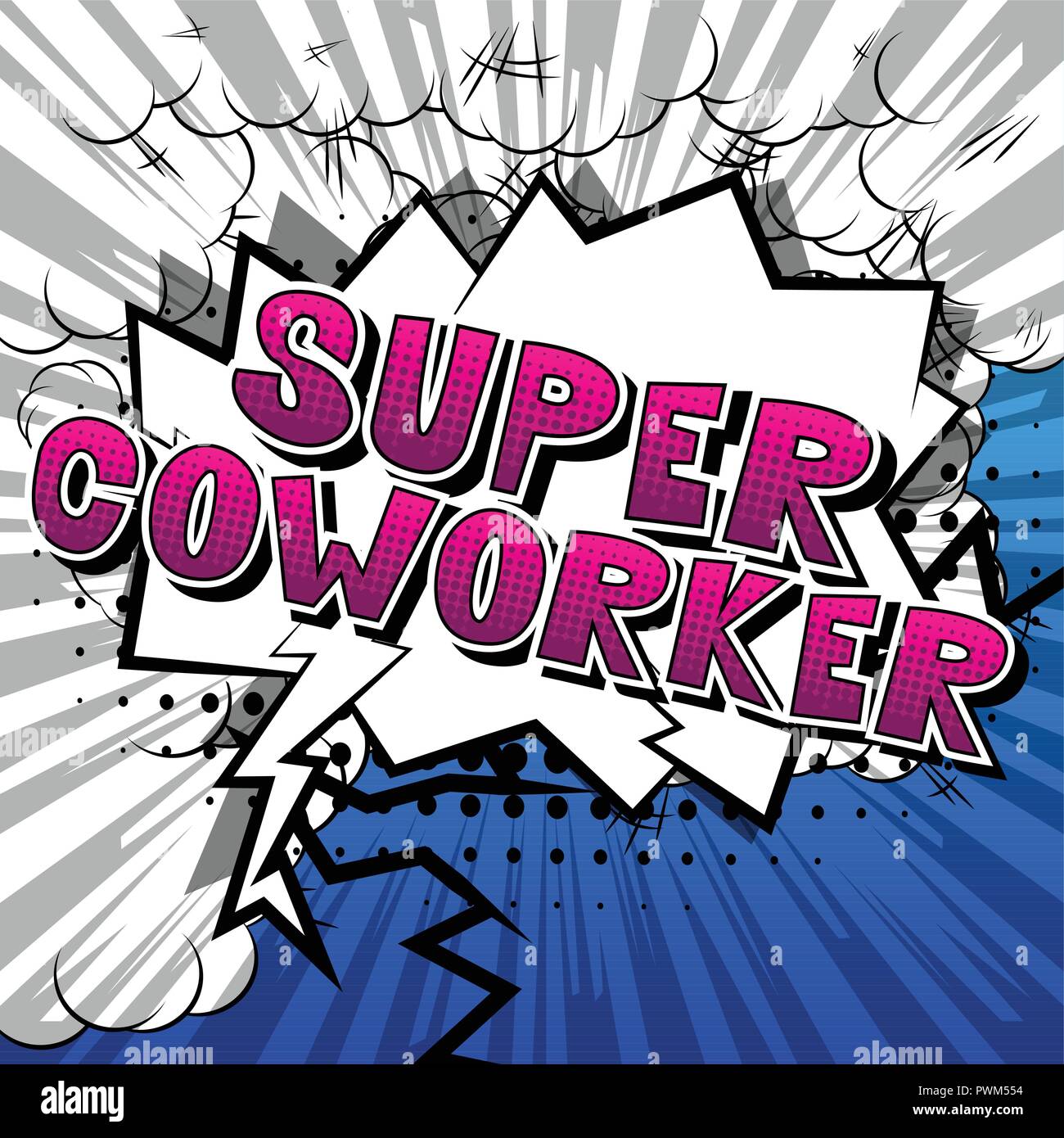 Super Coworker - Vector illustrated comic book style phrase Stock ...