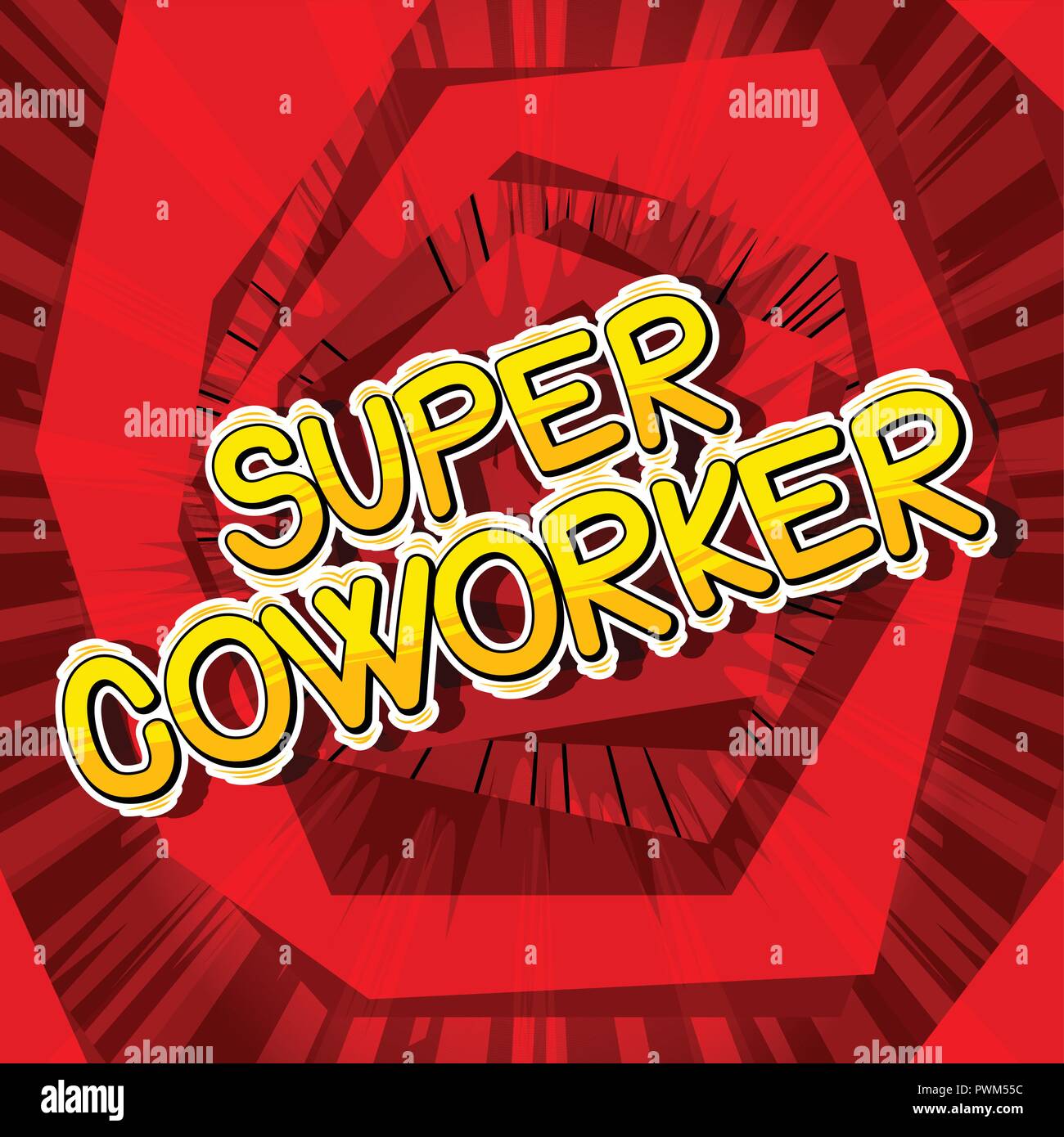 Super Coworker - Vector illustrated comic book style phrase Stock ...