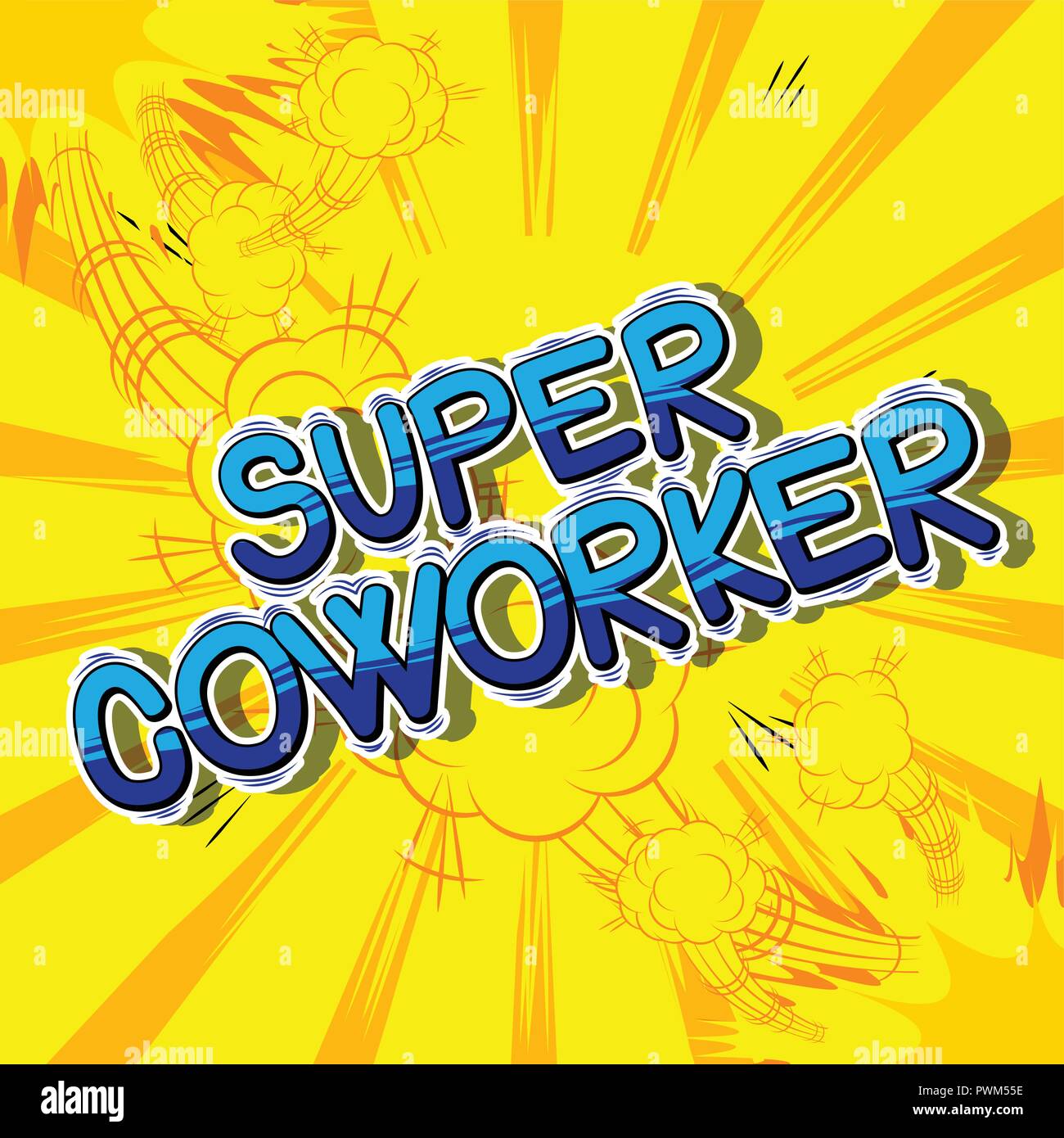 Super Coworker - Vector illustrated comic book style phrase Stock ...