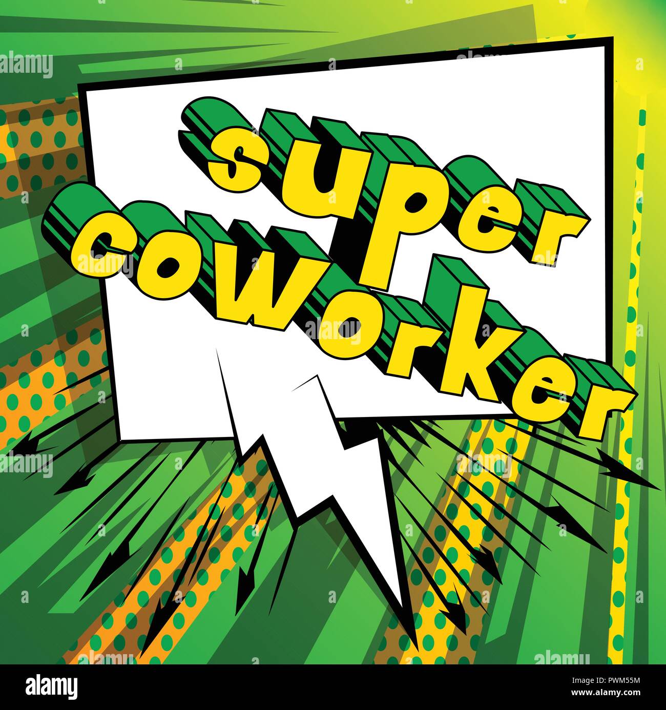 Super Coworker - Vector illustrated comic book style phrase Stock ...