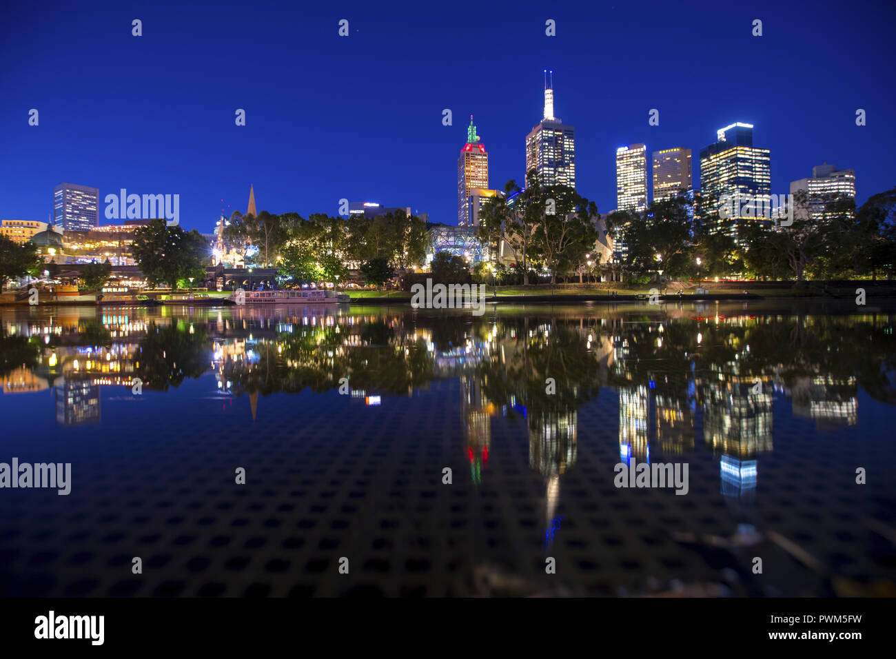 night view of Melbourne Stock Photo - Alamy