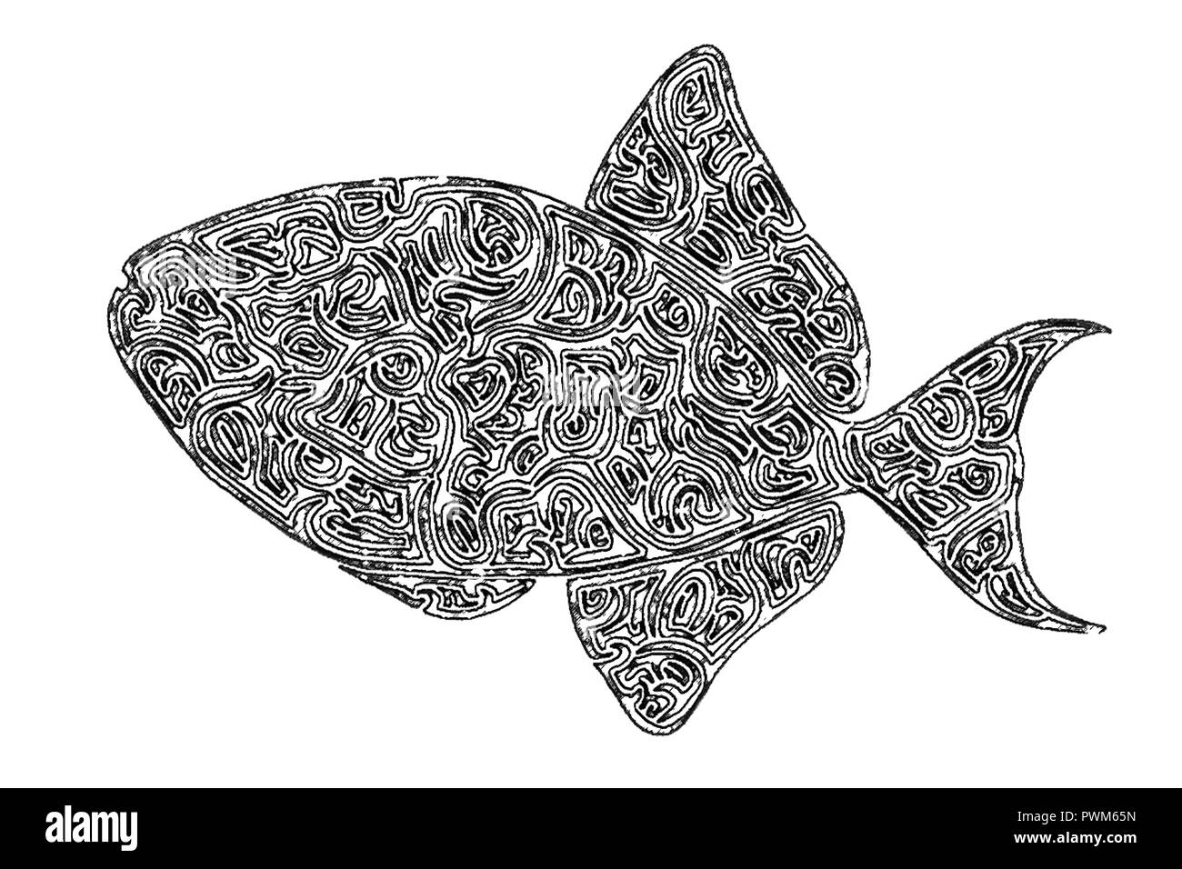 Fish Silhouette Illustration High Resolution Stock Photography and ...