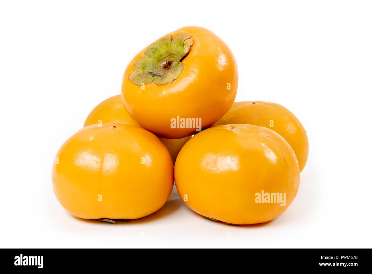 Fresh sweet persimmon fruit isolated on white background Stock Photo ...
