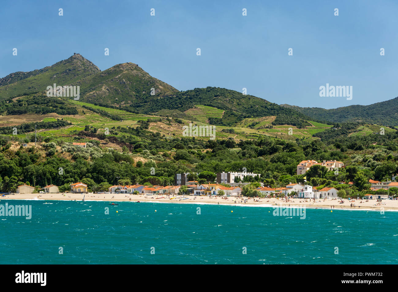 Argeles-sur-Mer (south-western France): the beach, the waterfront and ...