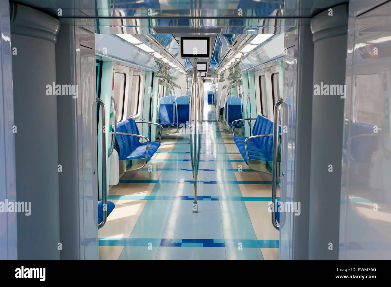interior of empty metro or subway, modern and clean Stock Photo - Alamy