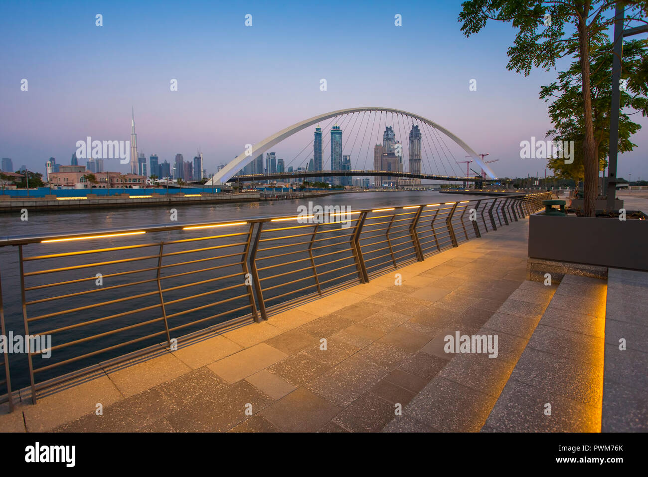 Tolerance bridge at night in Dubai city, UAE Stock Photo - Alamy