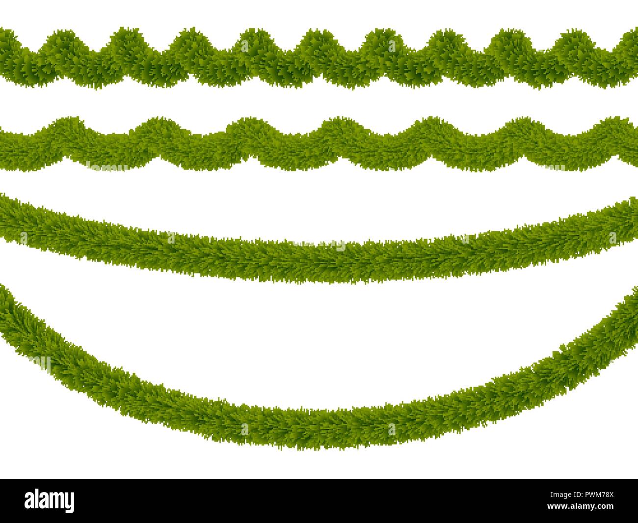 Set of Christmas garlands and borders for web and design Stock Vector ...