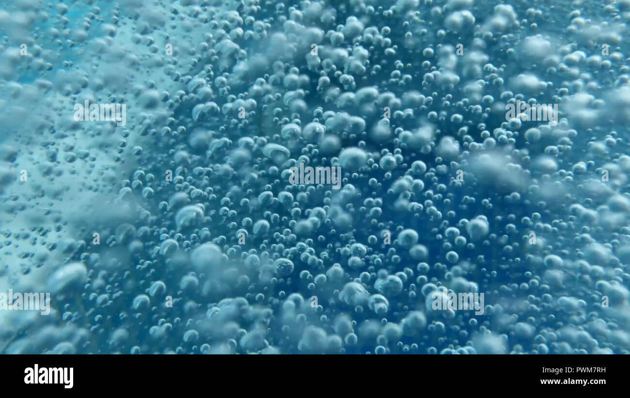 Close up shot of air bubbles taken underwater symbolising the essence ...