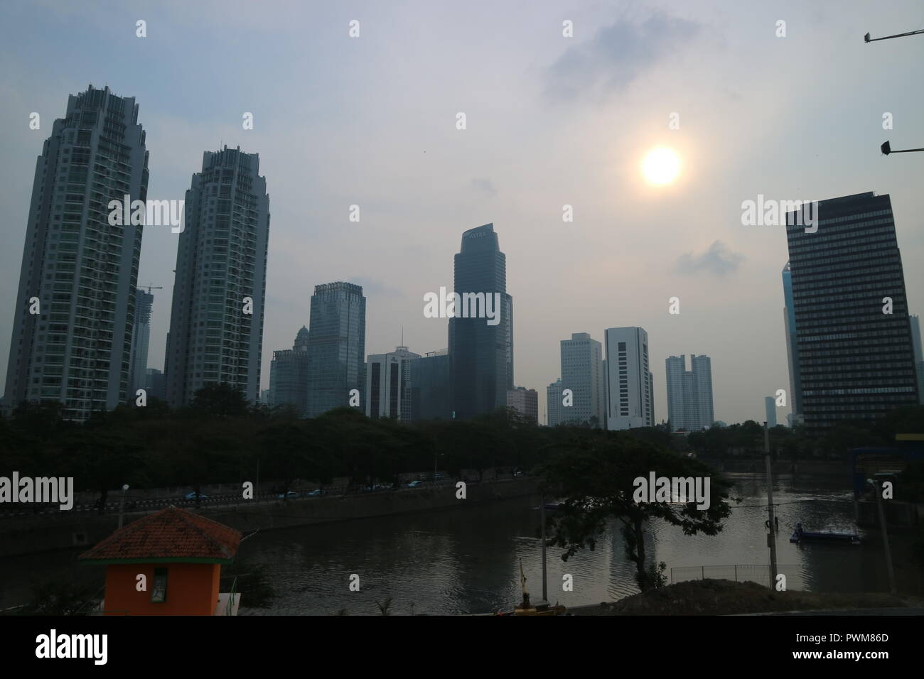 sunset cityscape in Jakarta Stock Photo - Alamy