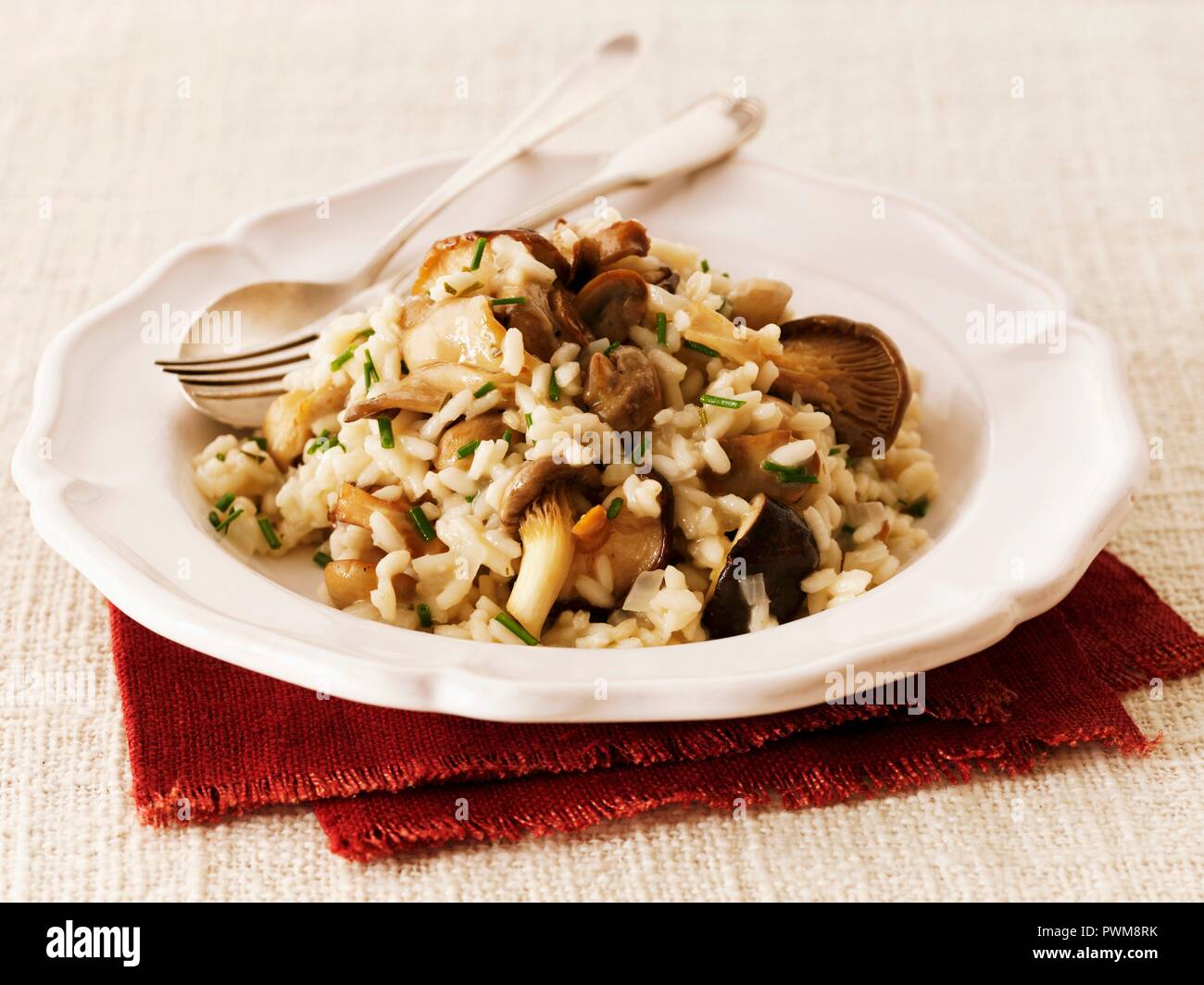 Risotto with forest mushrooms Stock Photo - Alamy
