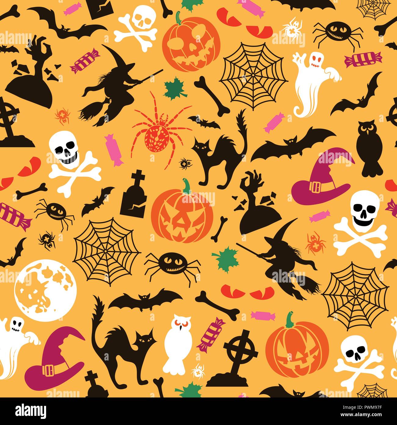 Seamless Halloween Pattern Stock Vector Image & Art - Alamy
