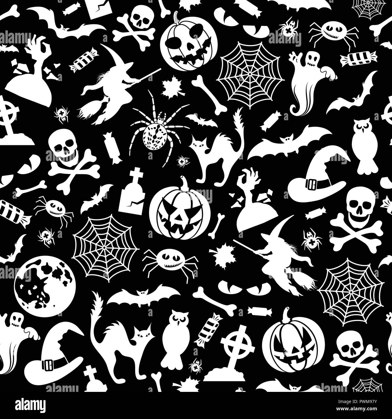 Seamless Halloween Pattern Stock Vector Image & Art - Alamy